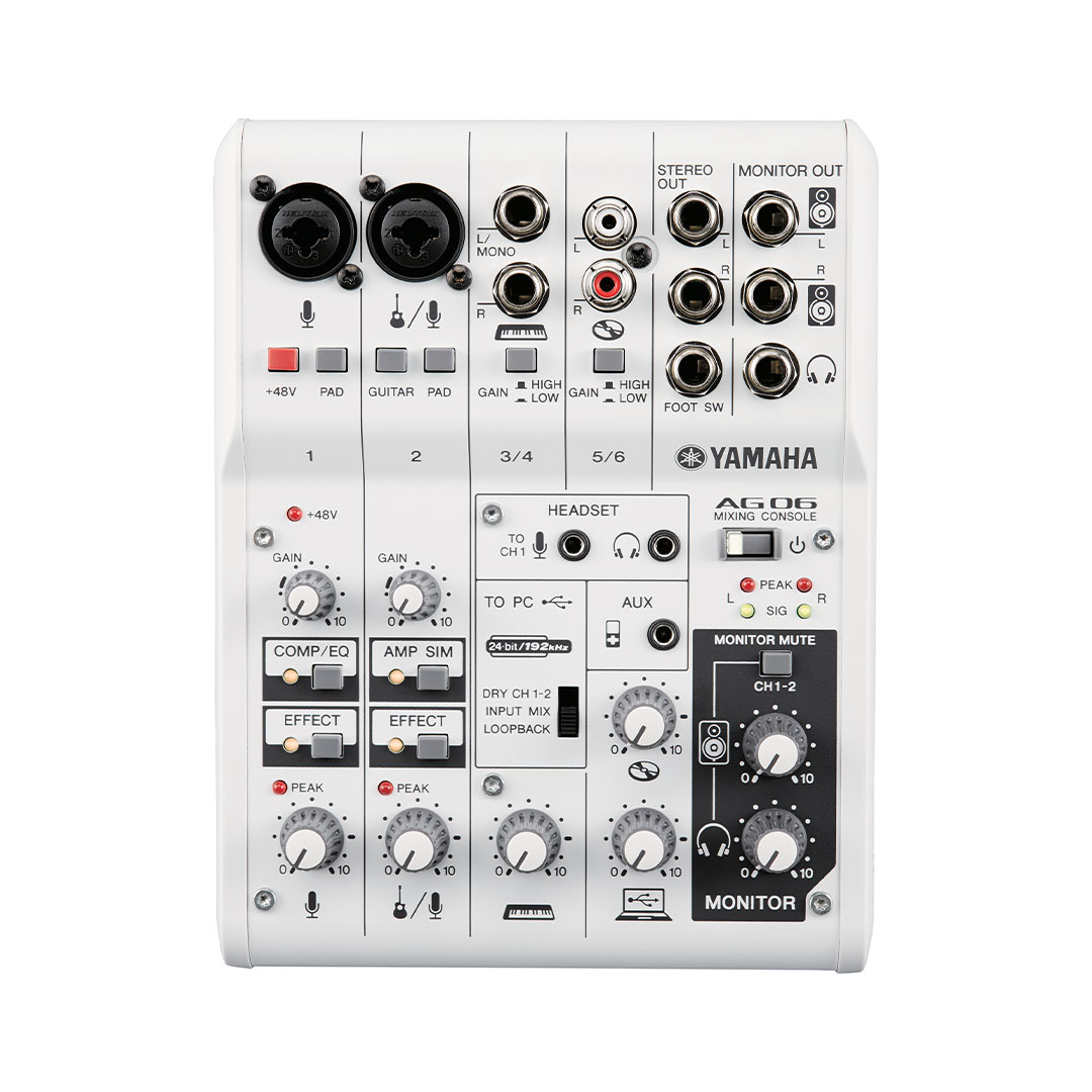 Yamaha AG06 Mixer 6CH USB, FX phantom power | BC Electronics